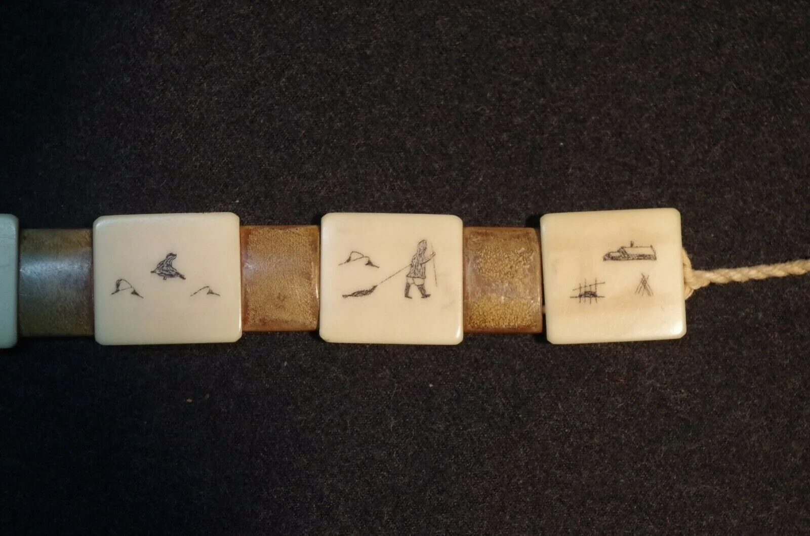 Antique End of 19Tth C. Finely Carved Inuit Fossil Bracelet — Magellan ...