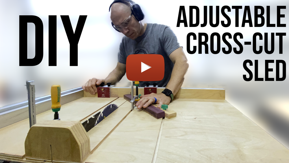 Multi-Use Cross-Cut Sled with Clamps, Adjustable Fence and Stop Blocks ...