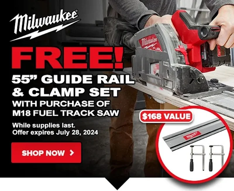 Free 55-in Track with Milwaukee Track Saw (plus free track clamps ...