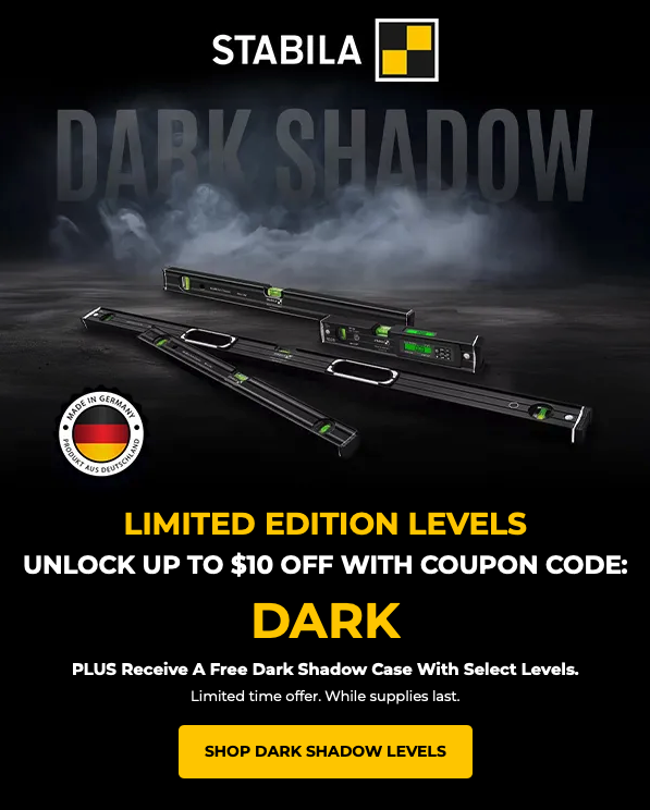 Limited Edition “Dark Shadow” Stabila Levels (while supplies last ...