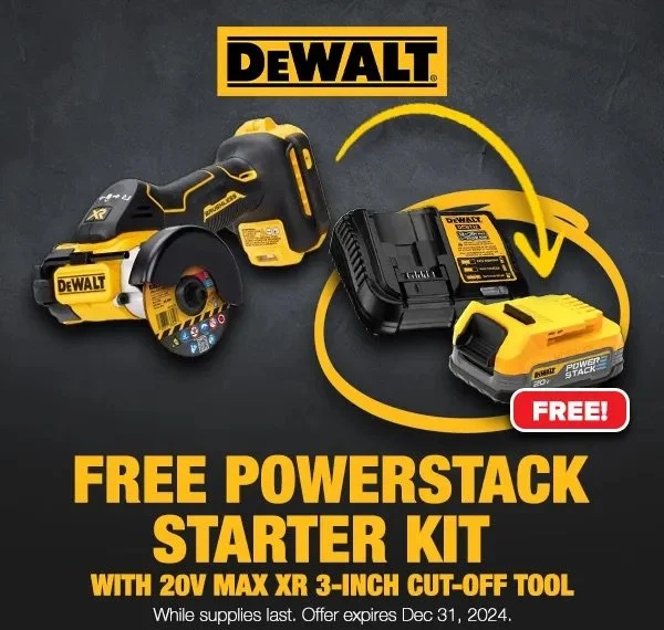 Free DeWALT PowerStack Starter Kit with Cut-Off Tool Purchase — 731 Woodworks