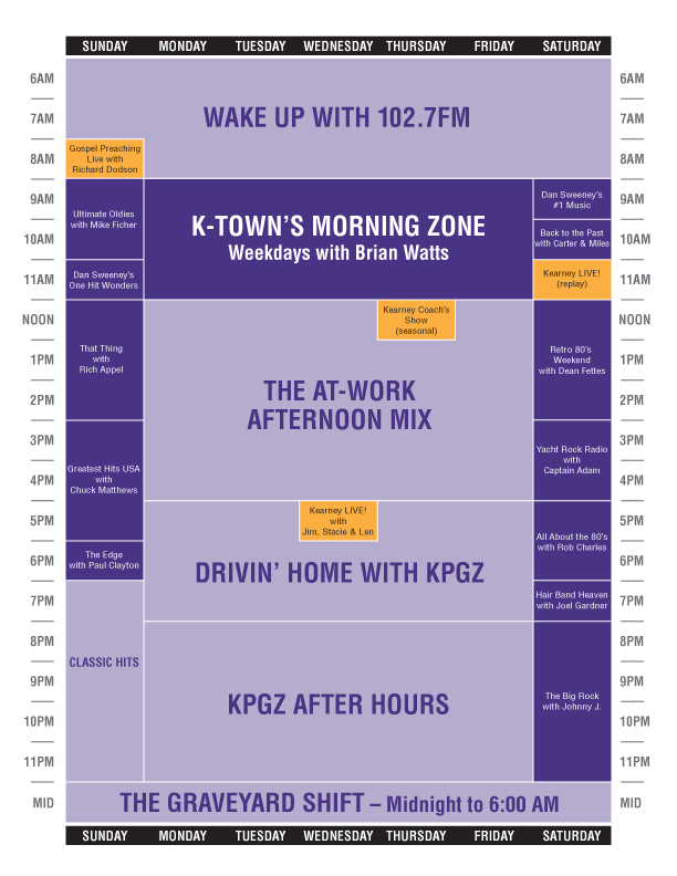 Programming — 102.7FM KPGZ