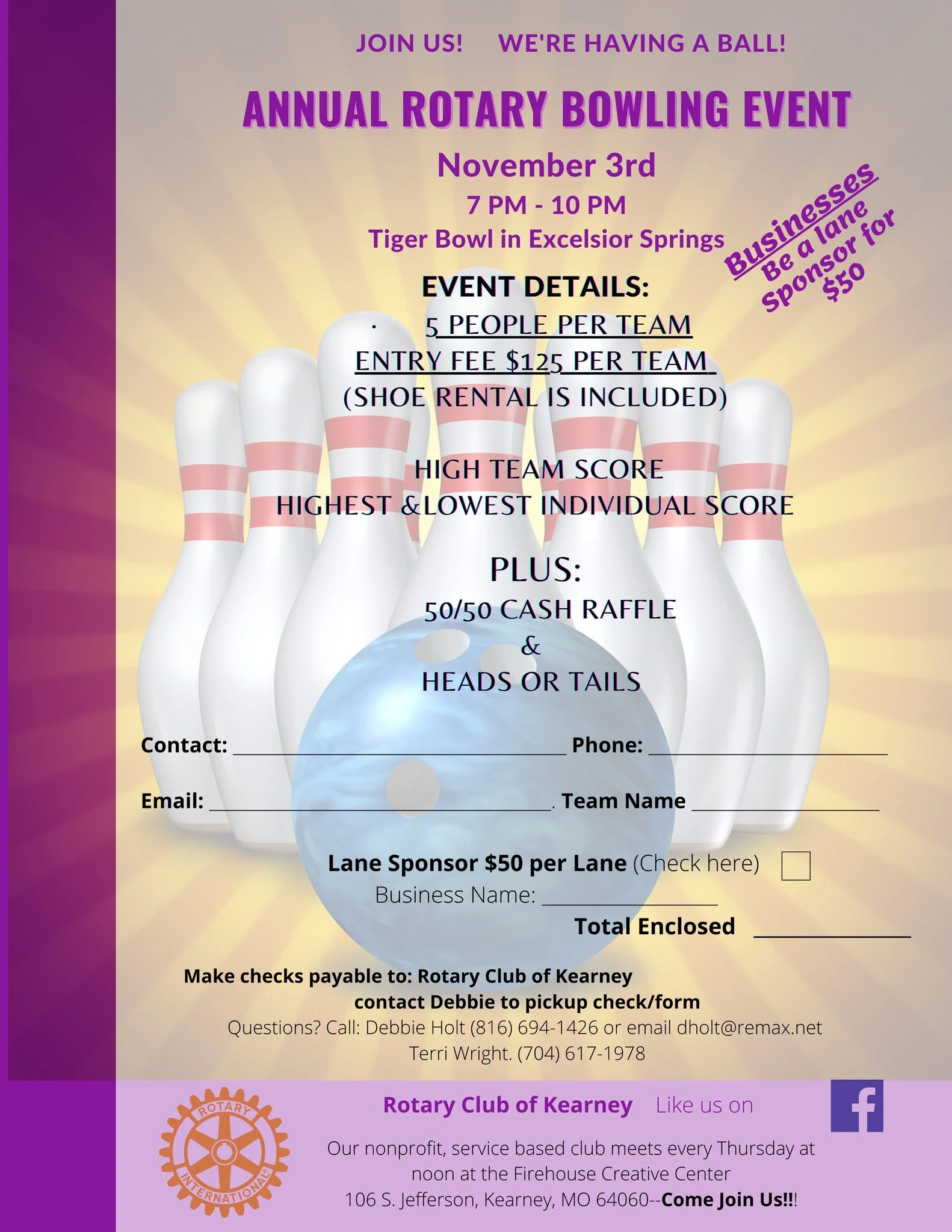 Kearney Rotary Hosts Bowling Fundraiser — 102.7FM KPGZ