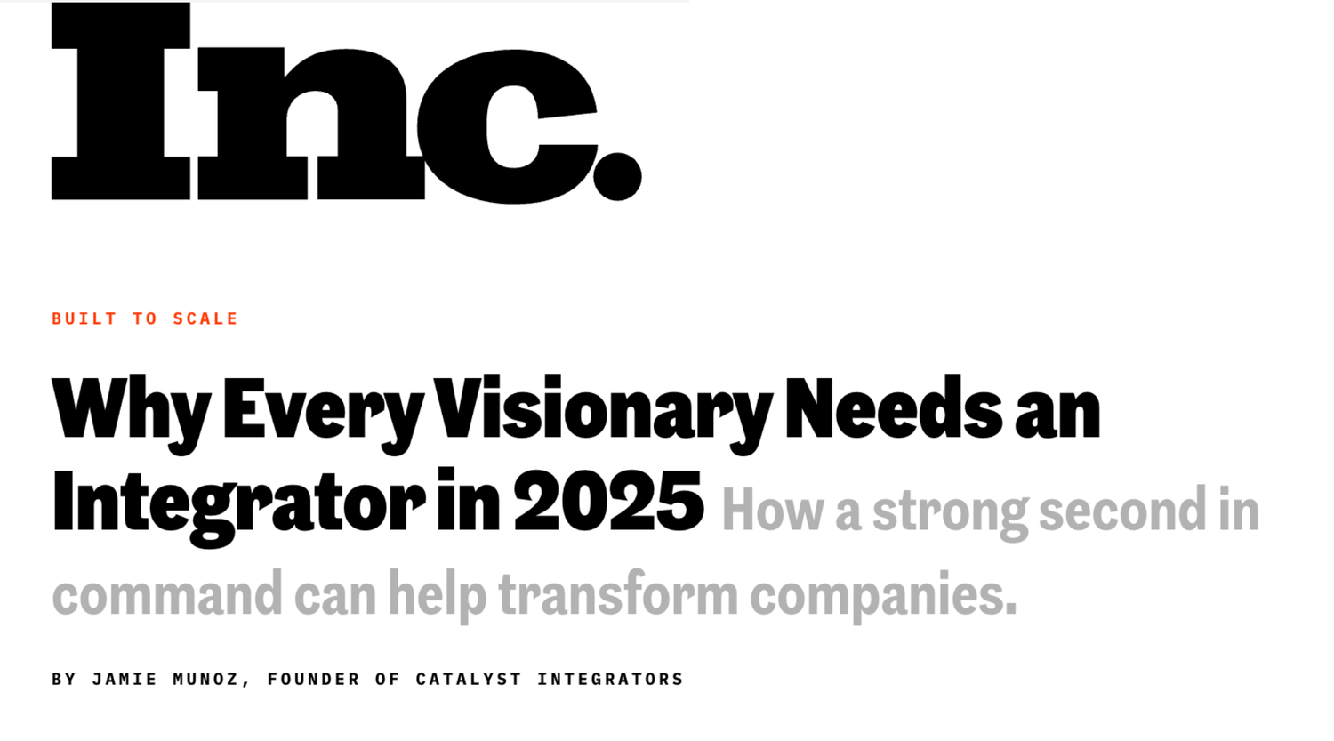 Why Every Visionary Needs an Integrator in 2025 — CATALYST INTEGRATORS