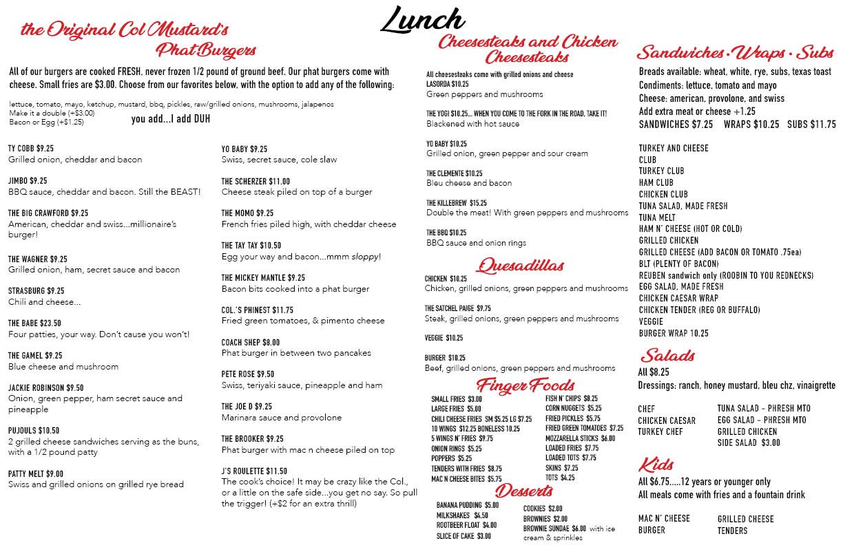 Menu — Dano's Diner