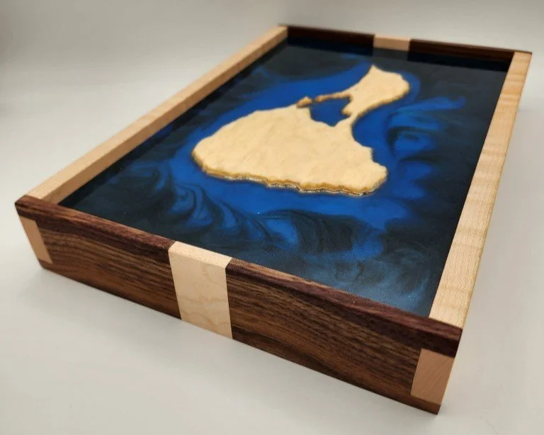 Custom Topographic Map Woodworking Creations — Cascade Pacific Woodworks