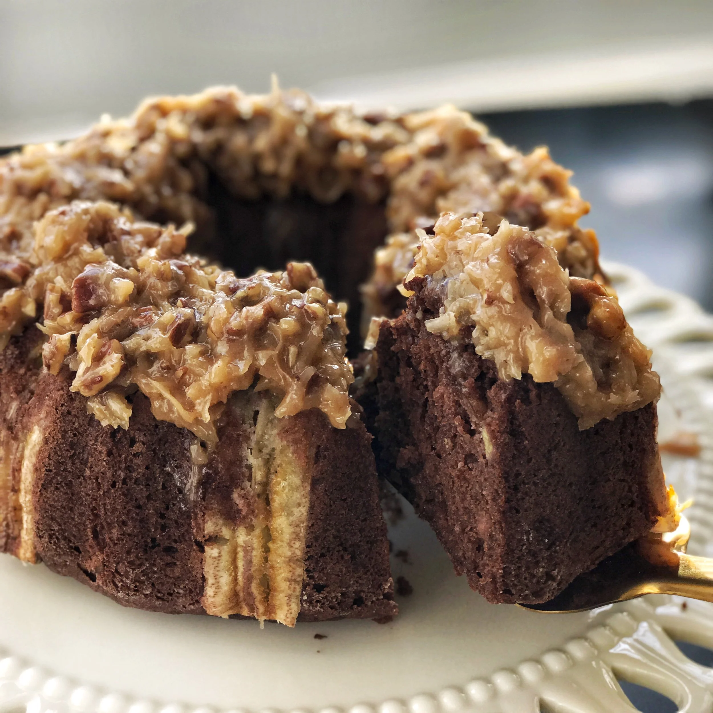 German Chocolate Bread Pudding — Home