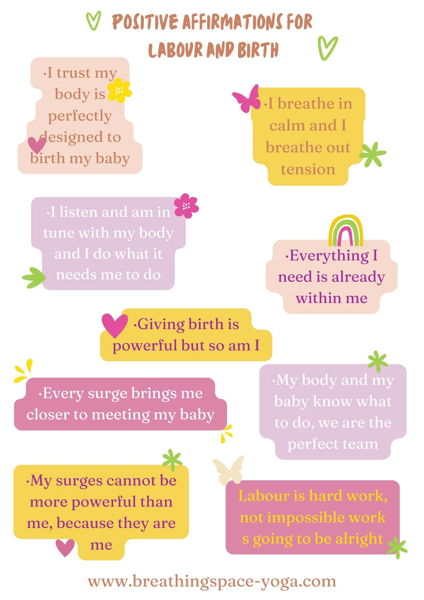 How to write a positive affirmation for labour and birth — Breathing ...