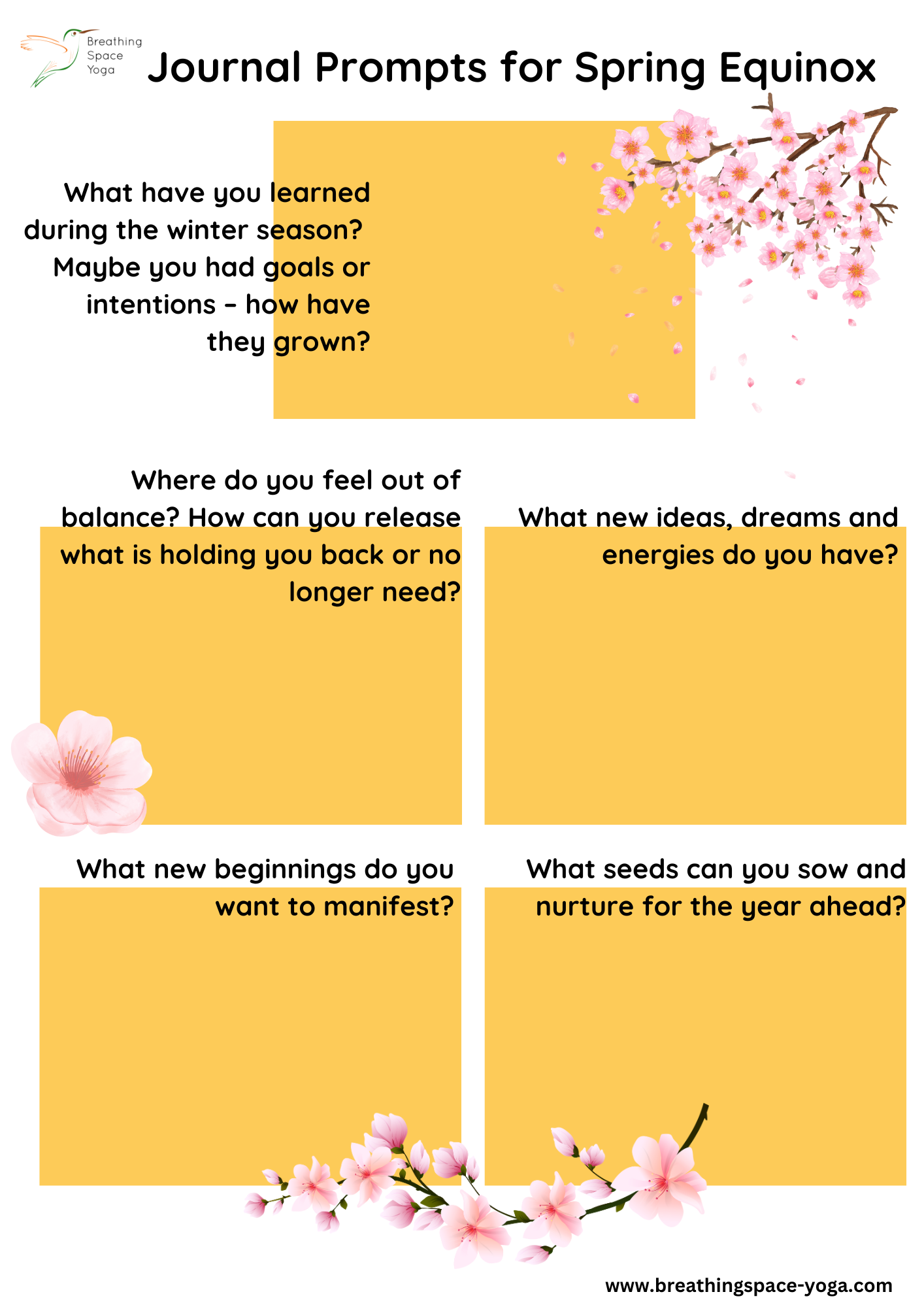 Journal Practice - Prompts for Spring Equinox reflection — Breathing ...