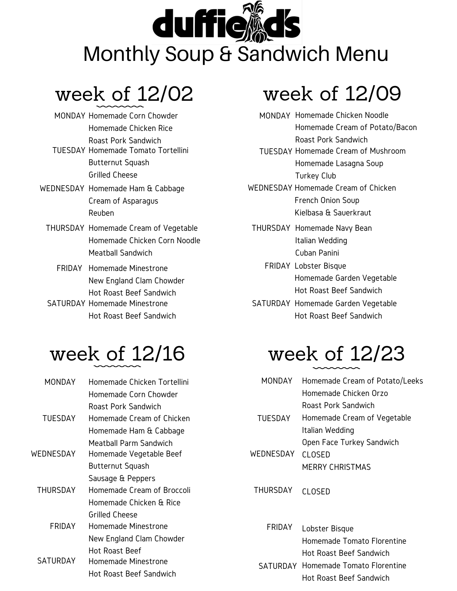 Weekly Specials — Duffield's Farm Market