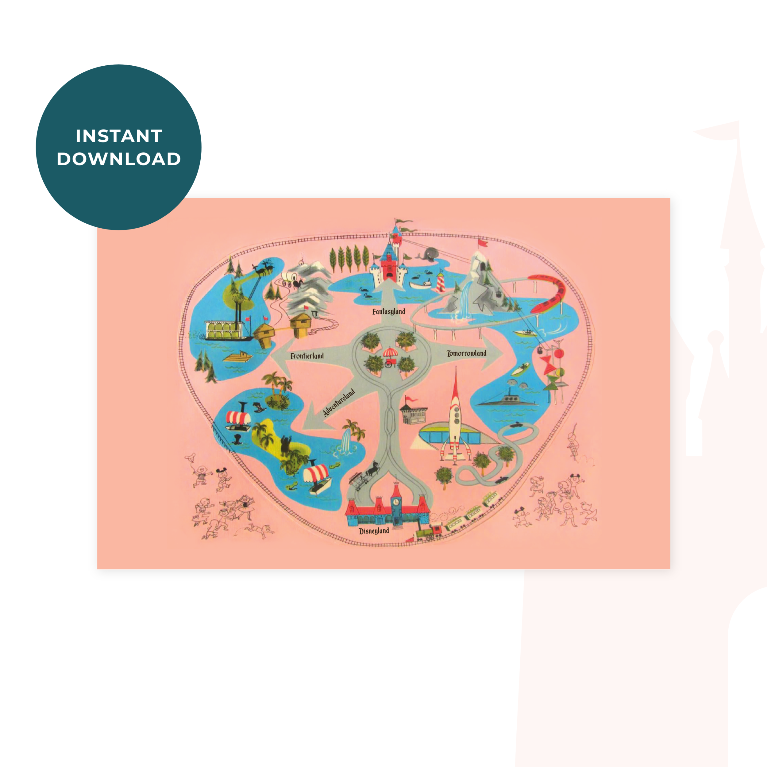 Vintage Disneyland Map