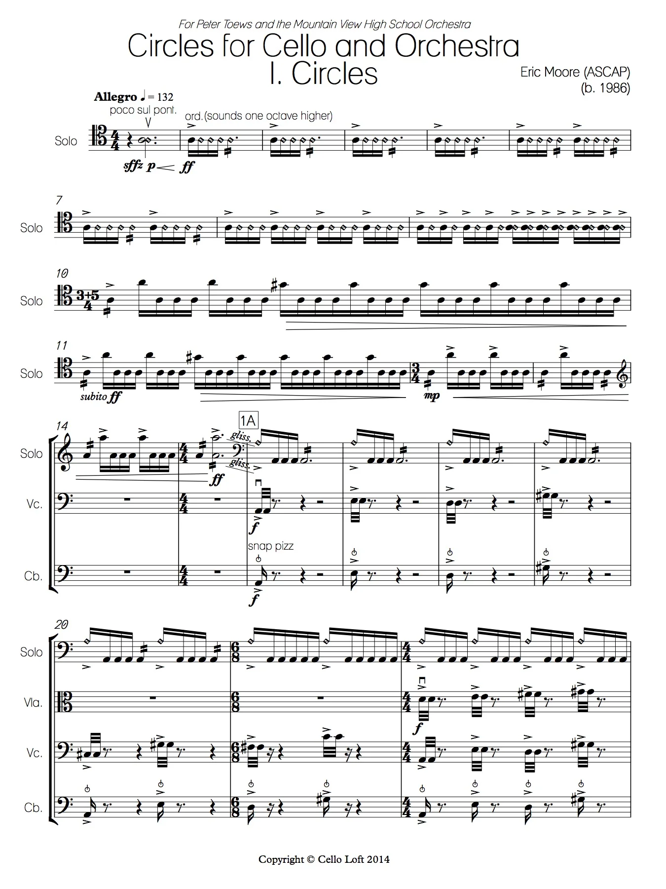 Sheet Music — Cello Loft