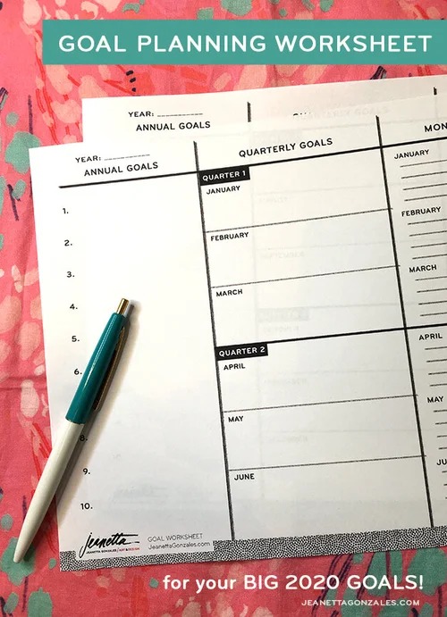 Goal Planning Worksheet for your BIG 2020 Goals! — Jeanetta Gonzales ...