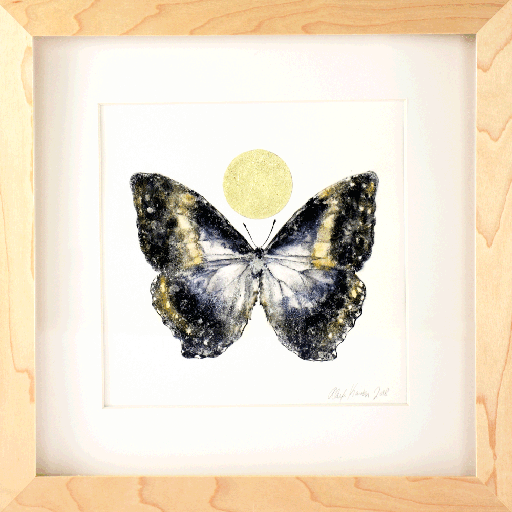 Ink And Watercolor Butterfly Art