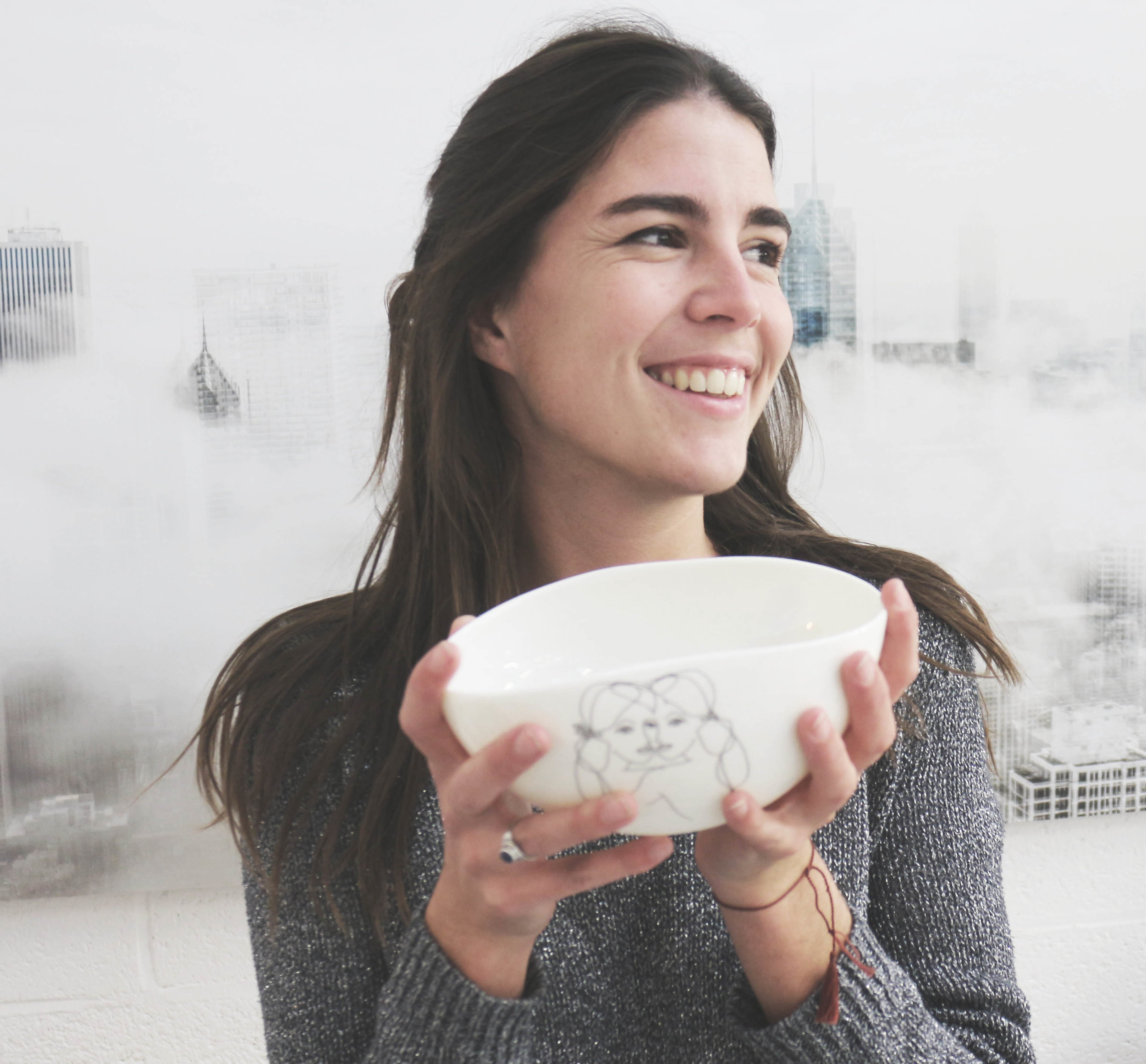 Très grand saladier blanc en porcelaine fait main - Boutique - Sophie ...
