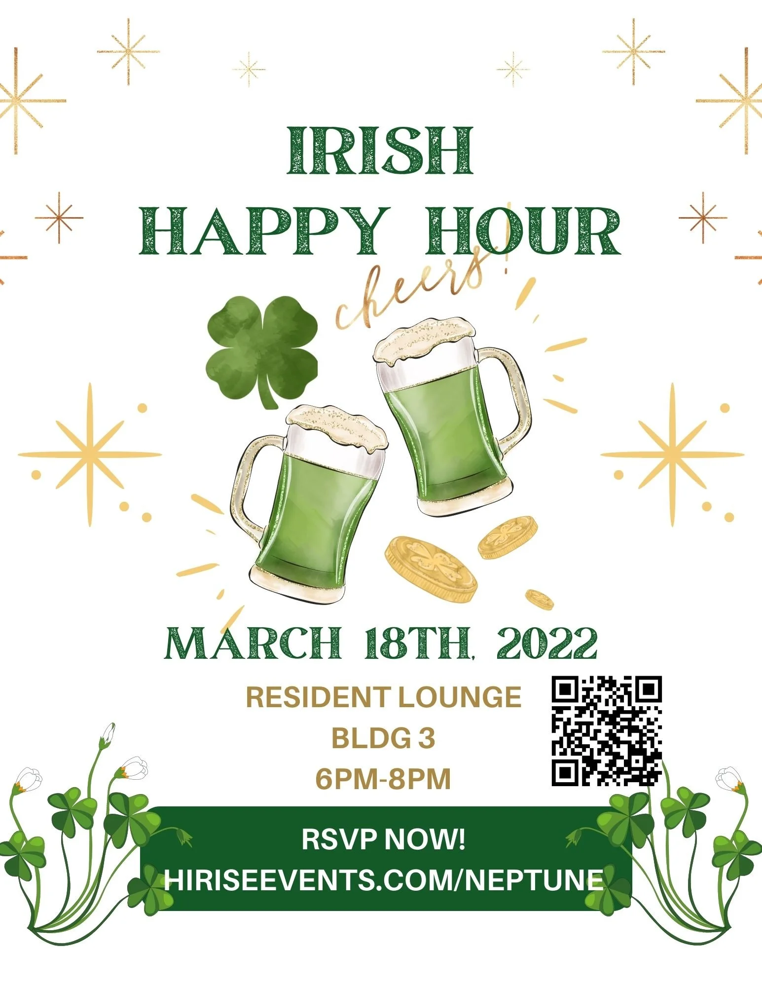 Neptune Marina Irish Happy Hour — Hi Rise Events