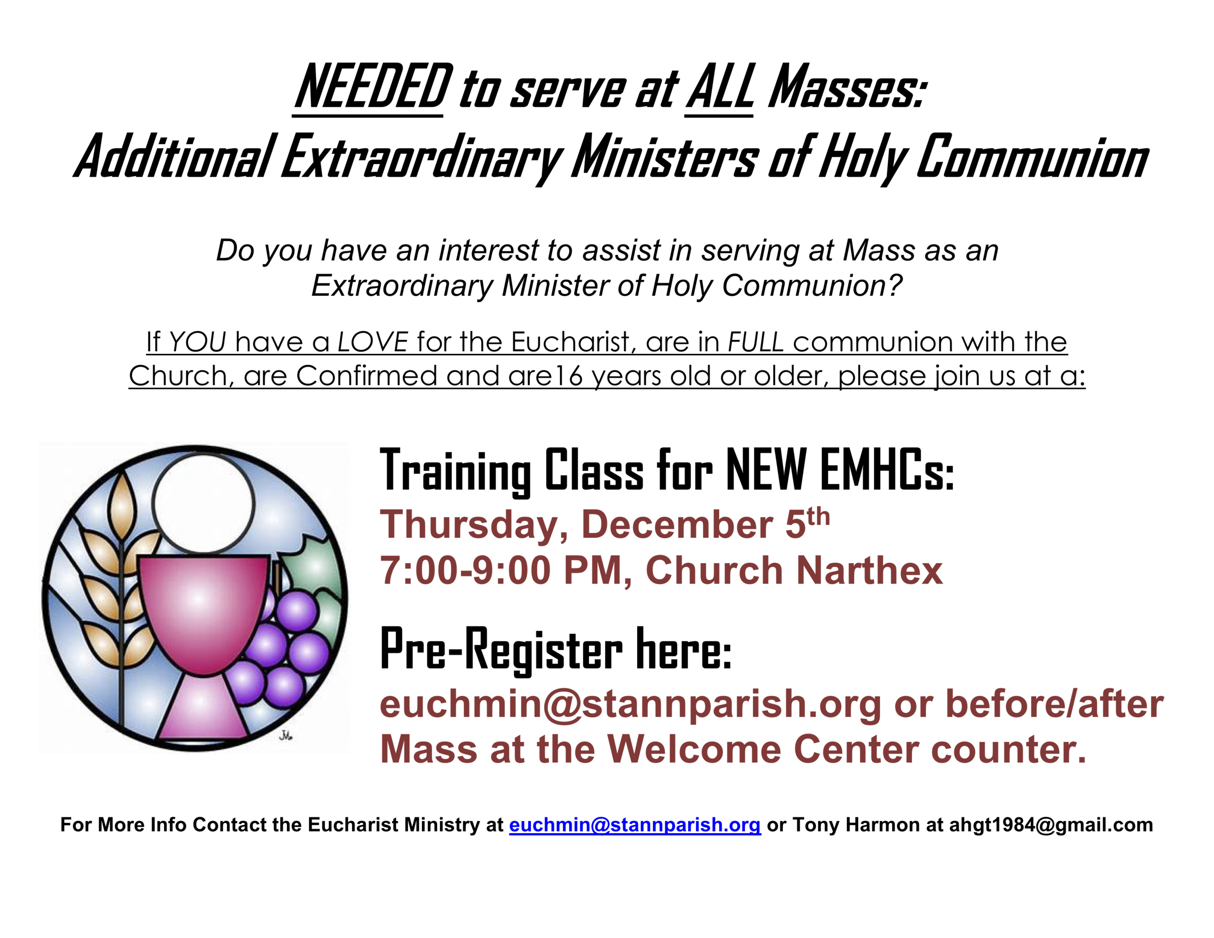 EMHC Training — St. Ann Catholic Parish