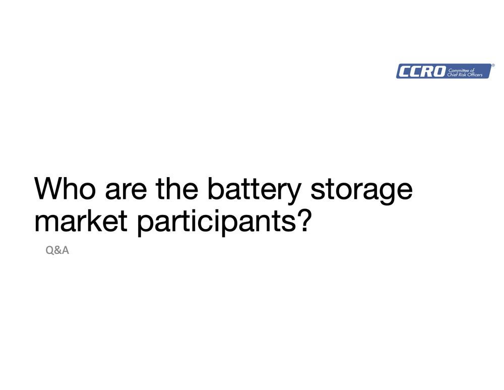 Battery Storage Risk Management — ccro