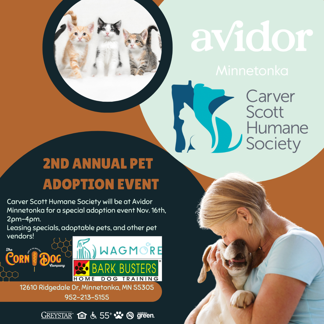 Dog & Cat Adoption Event at Avidor Minnetonka — Carver Scott Humane Society