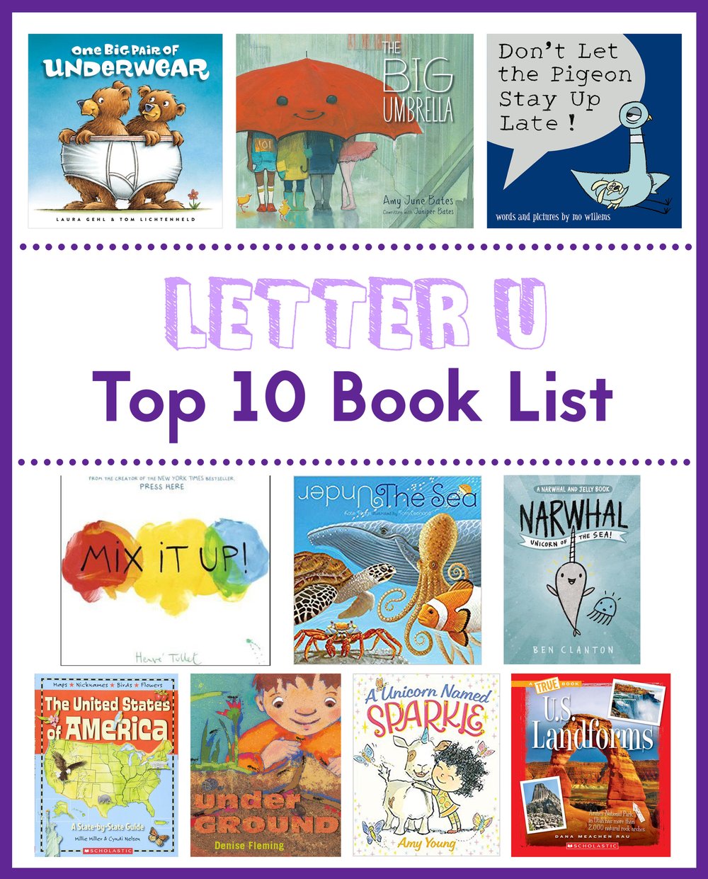 Letter U Top 10 Book List — ABC See, Hear, Do