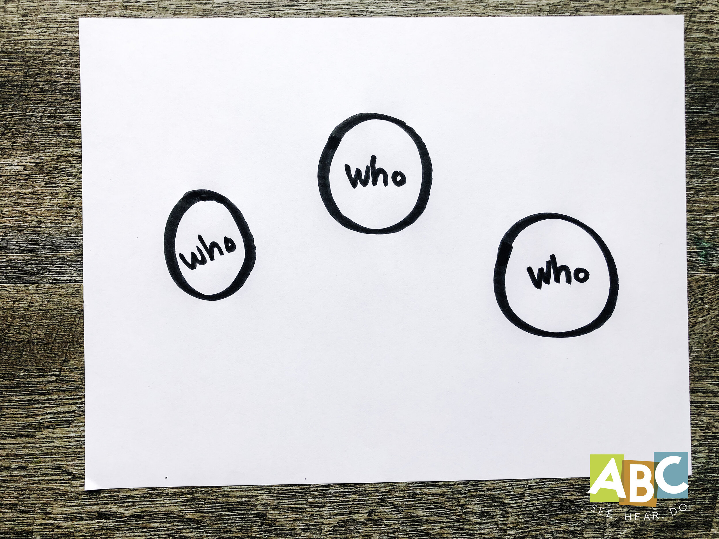 Sight Word "who" Letter Crafts and Activities — ABC See, Hear, Do