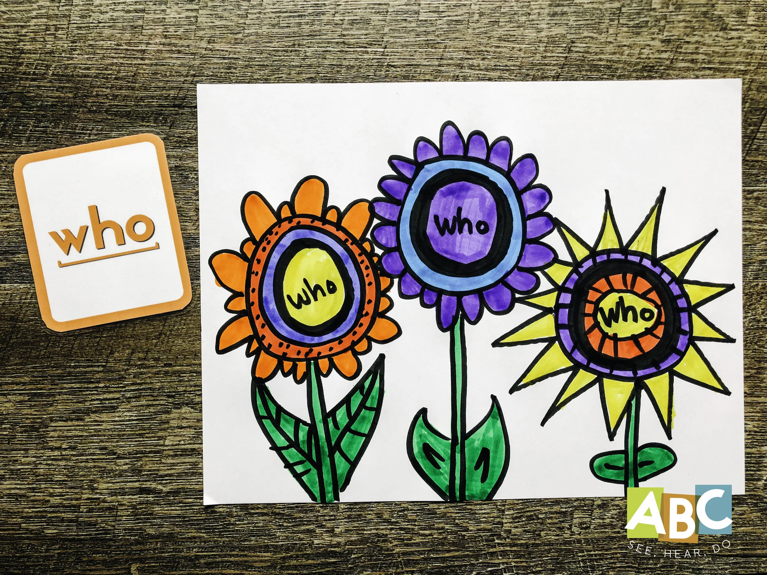 Sight Word "who" Letter Crafts and Activities — ABC See, Hear, Do