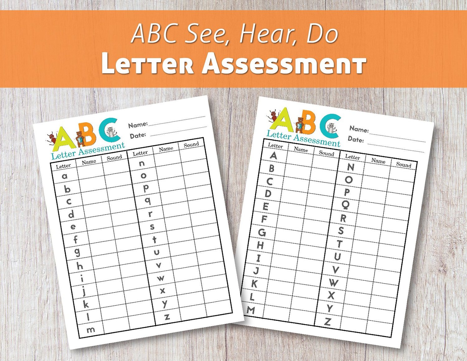Level 1 Letter Assessment Freebie — ABC See, Hear, Do