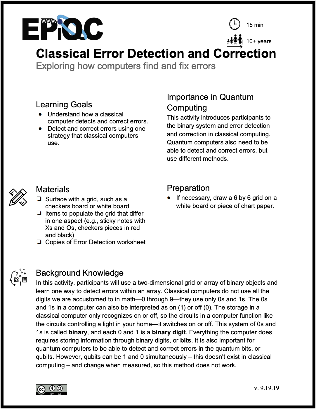 QC Activities for Informal Educators — EPiQC