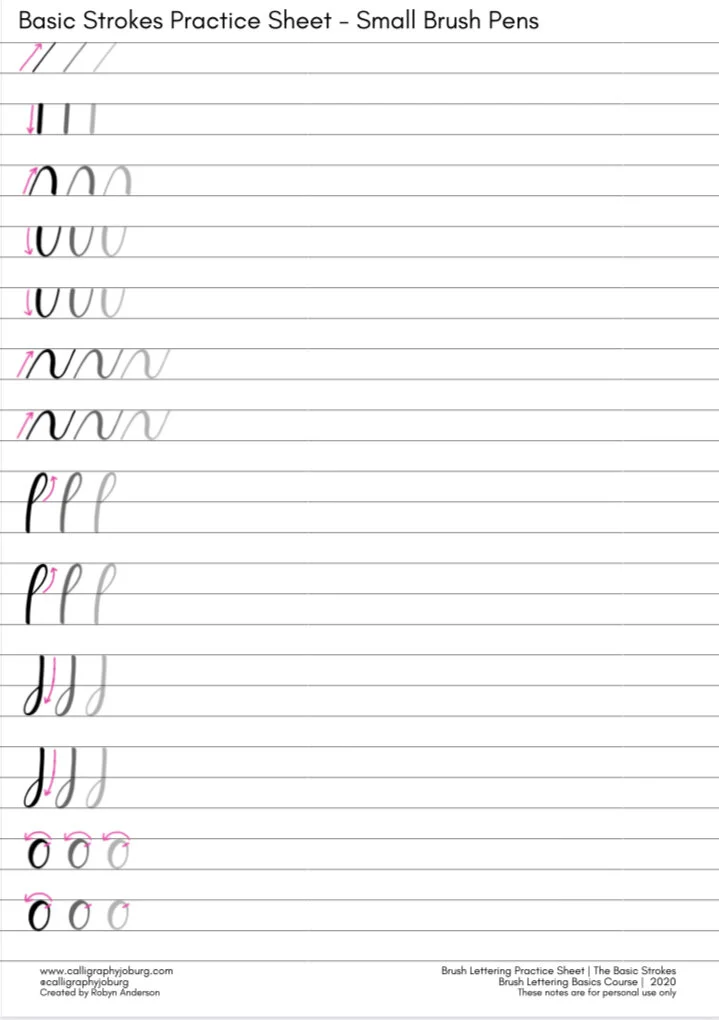 FREE Basic Strokes Workshop — Calligraphy Joburg