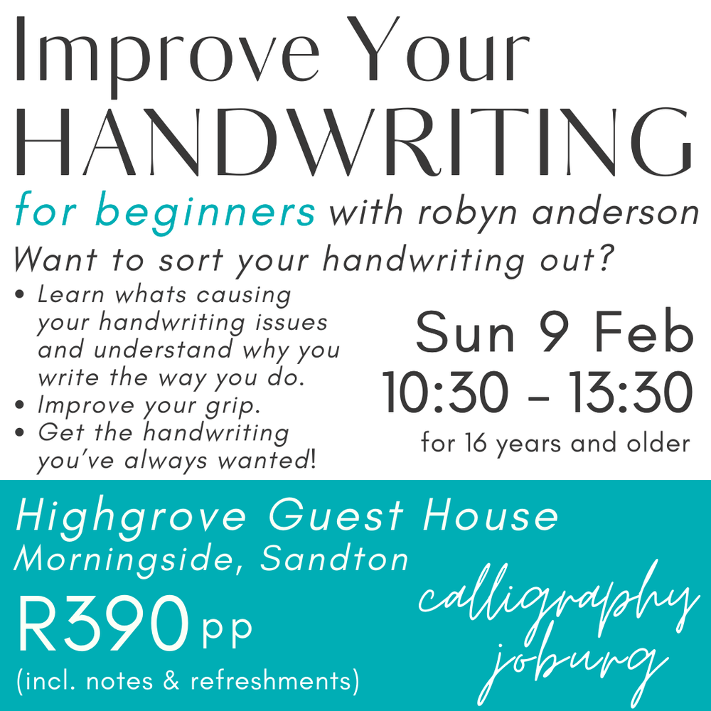 Handwriting Coaching for Children & Adults — Calligraphy Joburg