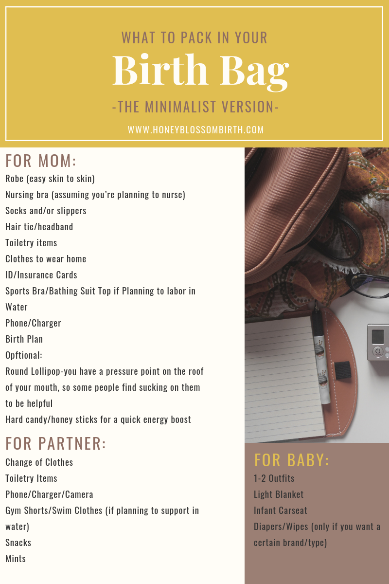 What to Pack in Your Birth Bag-The Minimalist Version — Honey Blossom ...