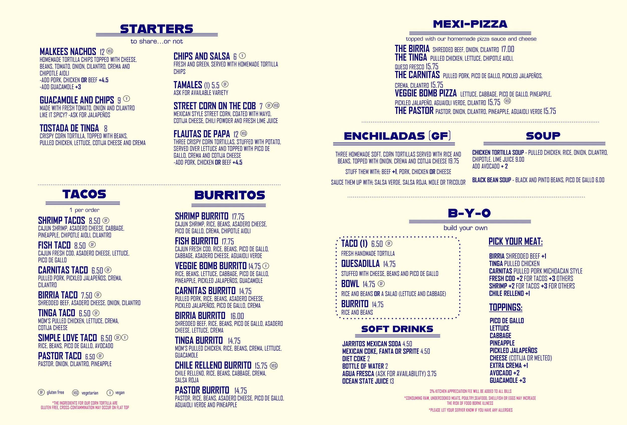 Providence Menu — Maiz