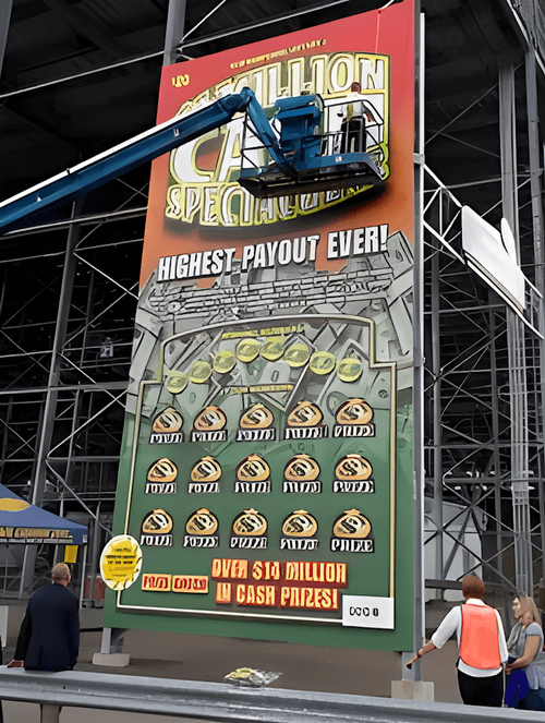 The largest scratch-off ticket ever made was over 9 stacked Nascar race ...