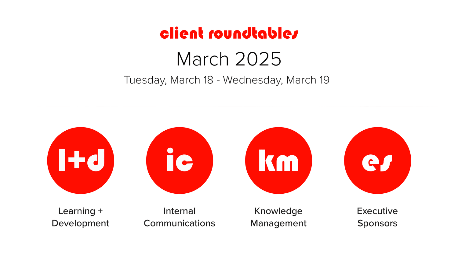 CLIENT ROUNDTABLES | March 2025 — Knowledge Architecture
