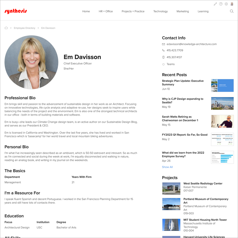 Employee Directories, Profiles, + Blocks — Knowledge Architecture