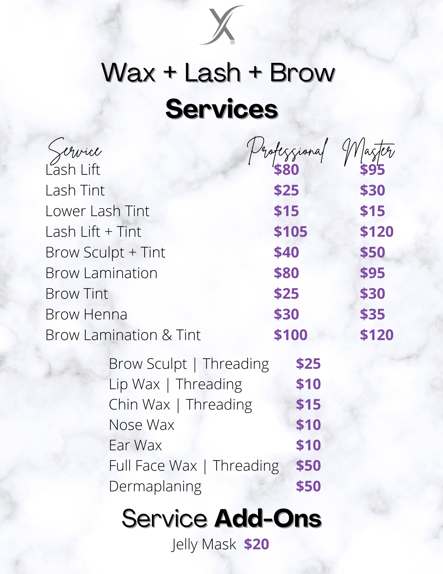 Service Menu Pricing — Extend®️ Lash & Co
