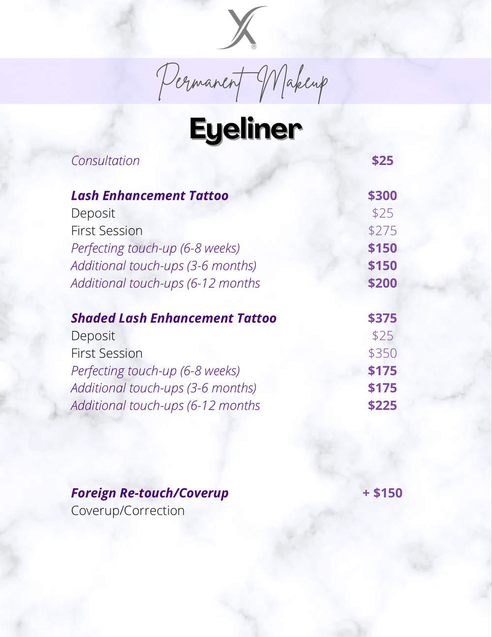 Service Menu Pricing — Extend®️ Lash & Co