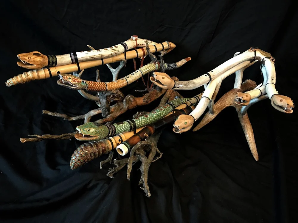 Snake Flutes — Timeless treasures crafted from found natural materials.