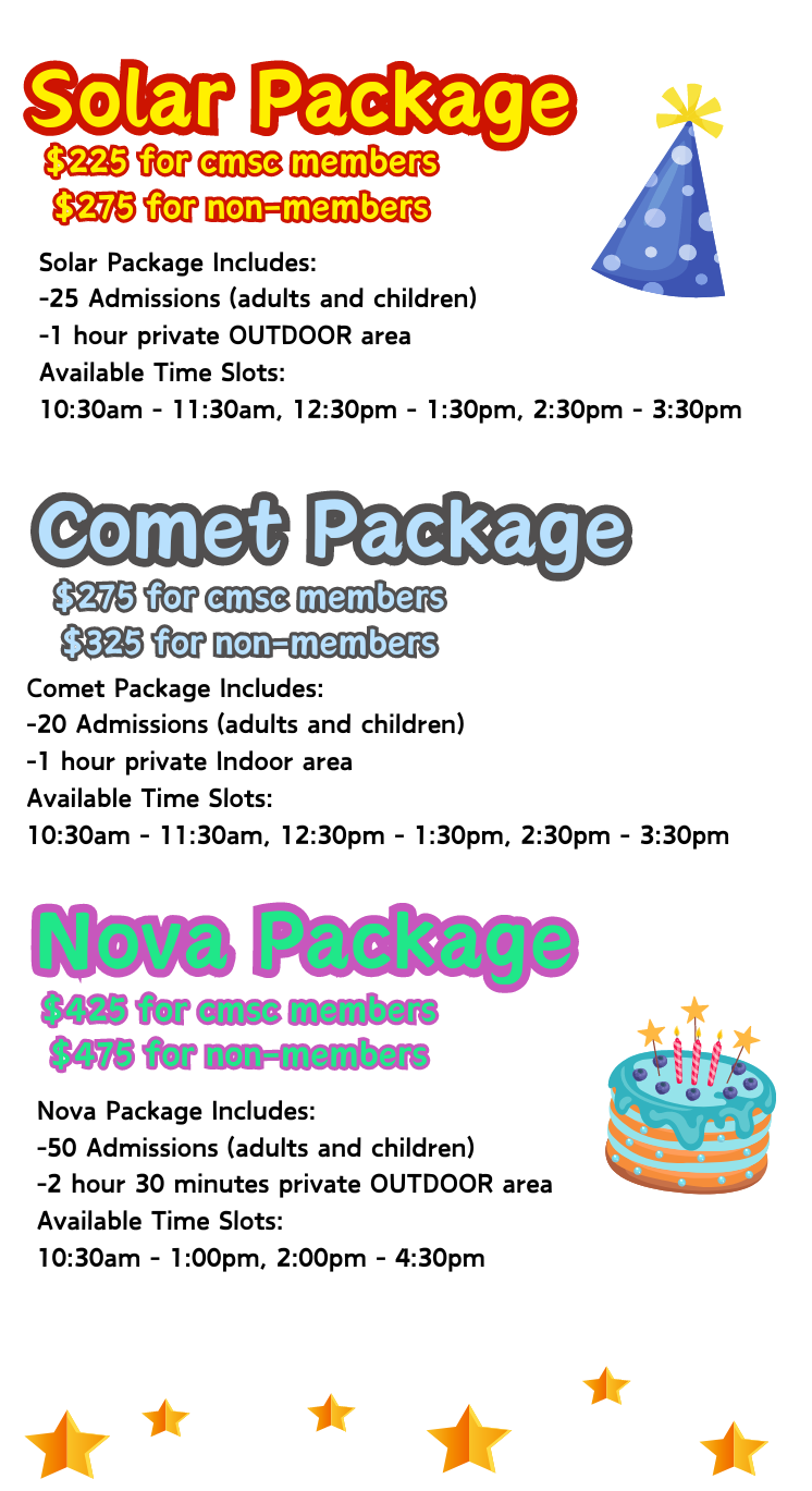 Birthday Parties — Columbia Memorial Space Center