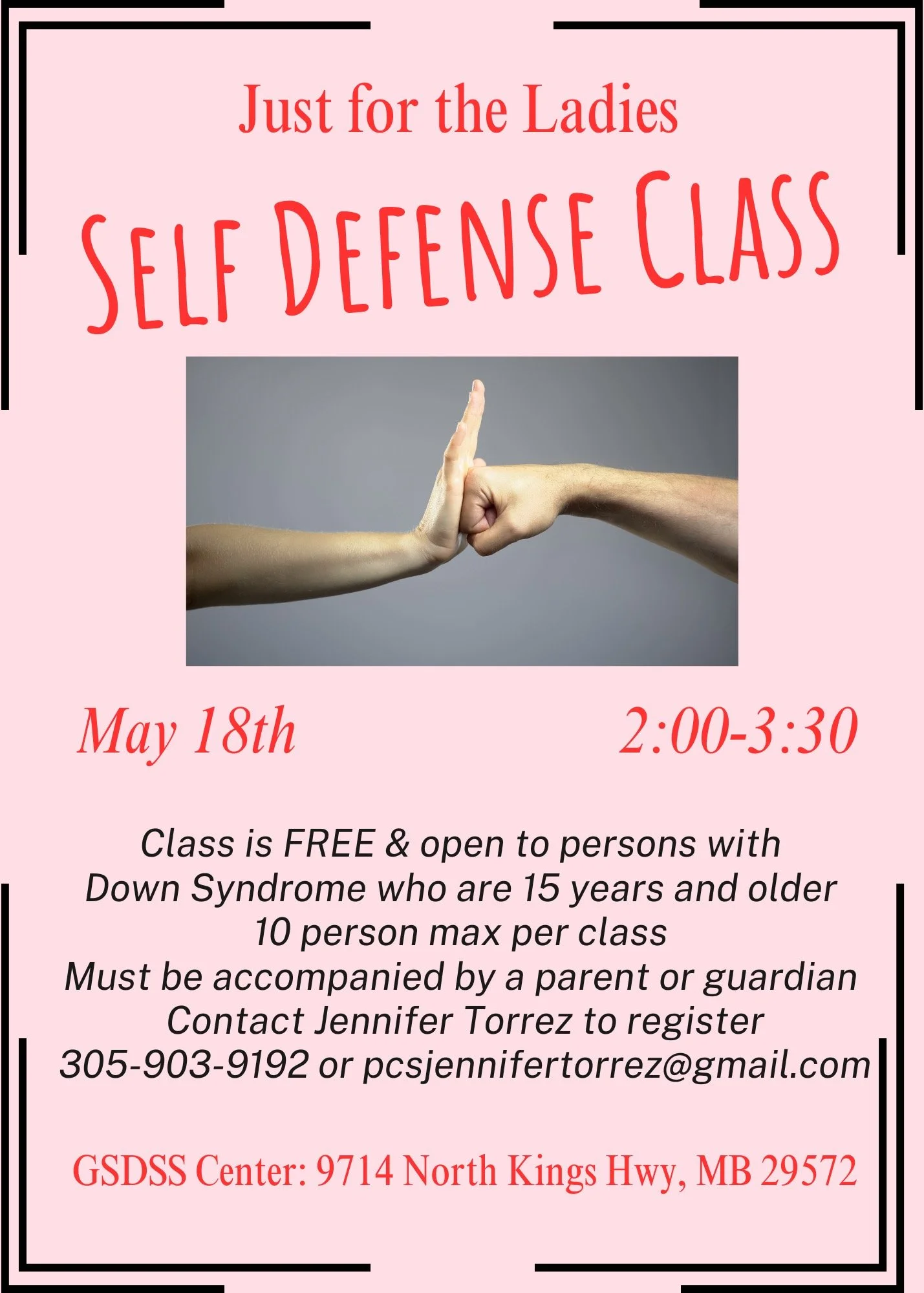 Ladies Self Defense Class — Grand Strand Down Syndrome Society