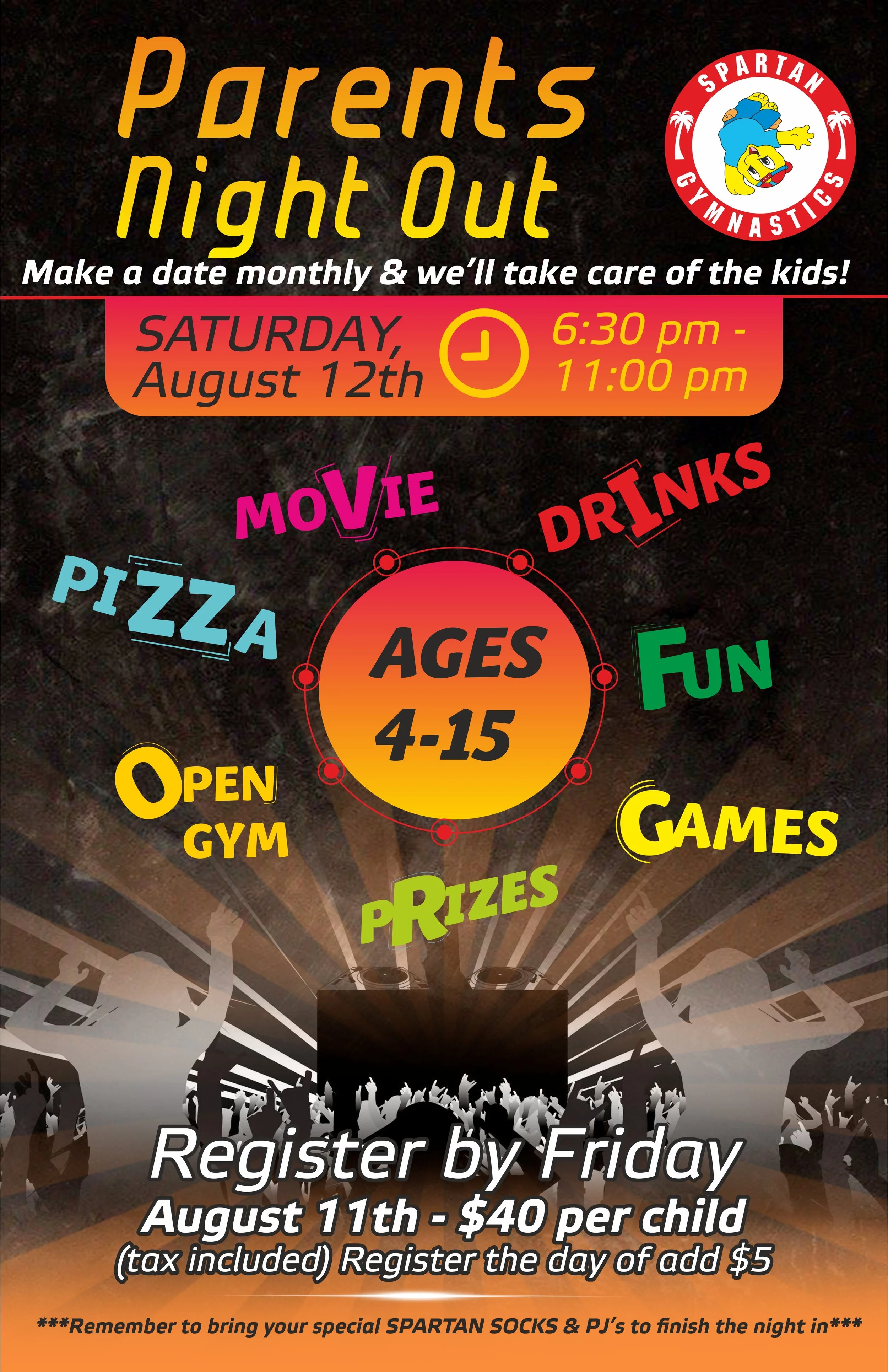 Parents Night Out — Spartan Gymnastics