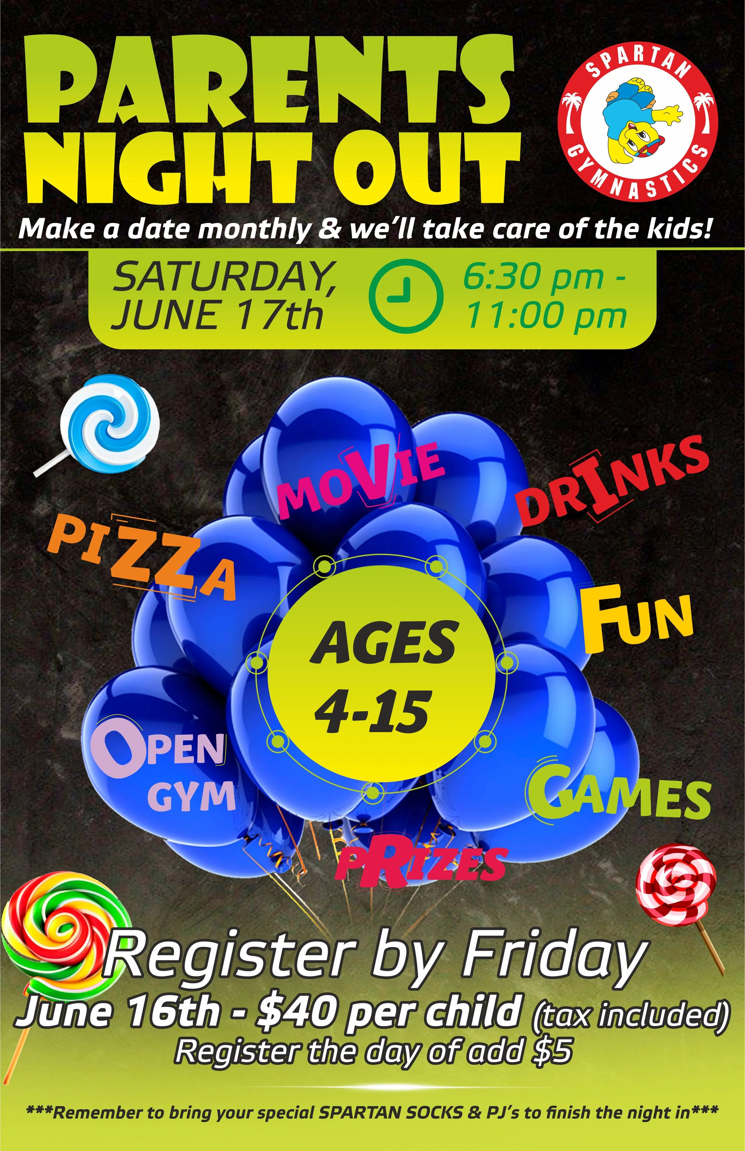 Parents Night Out — Spartan Gymnastics