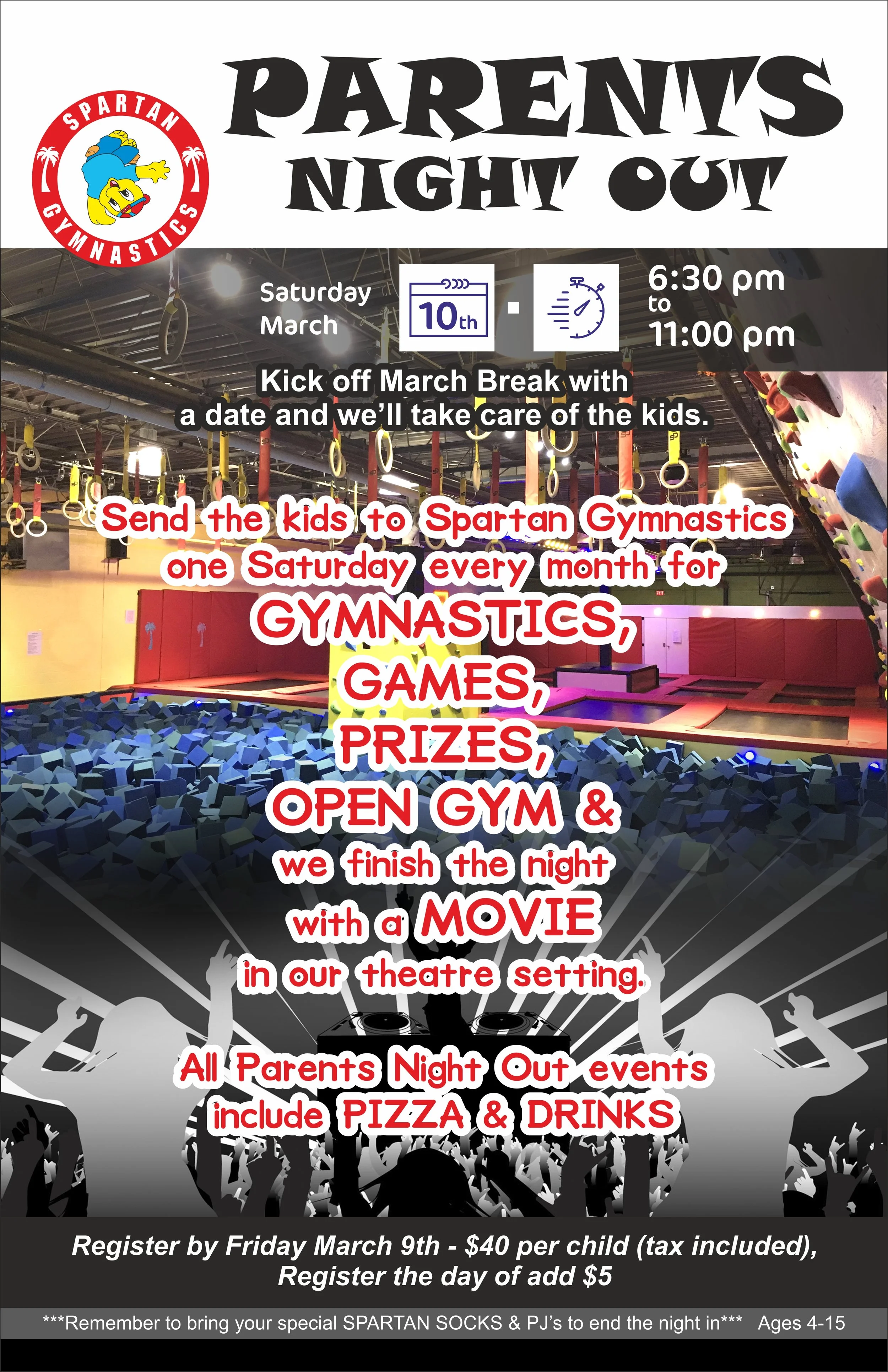 Parents Night Out — Spartan Gymnastics