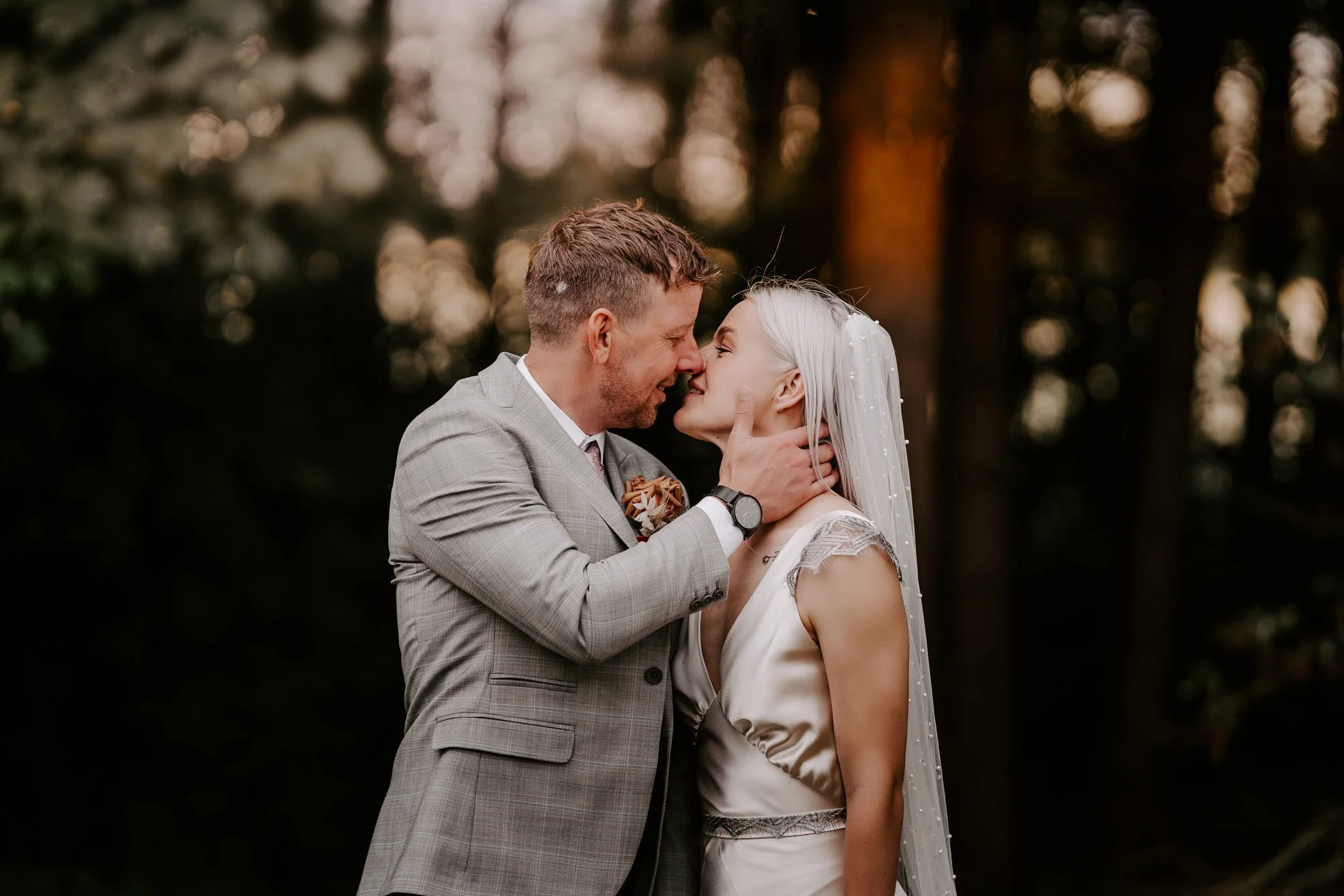 Debbie | Real bride in Viola bias-cut silk wedding gown, Old-Hollywood ...
