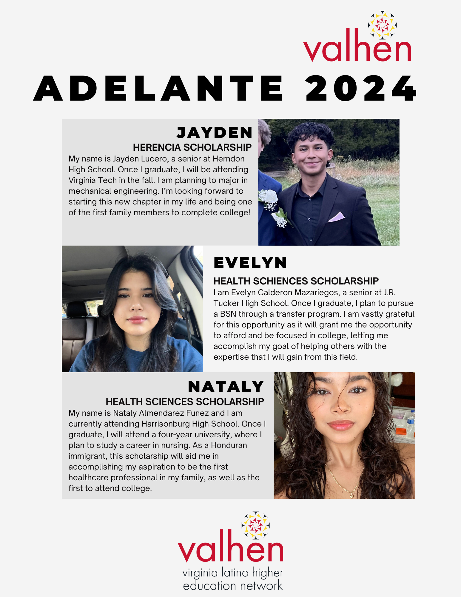 Adelante Scholarships & Funding Requests — VALHEN