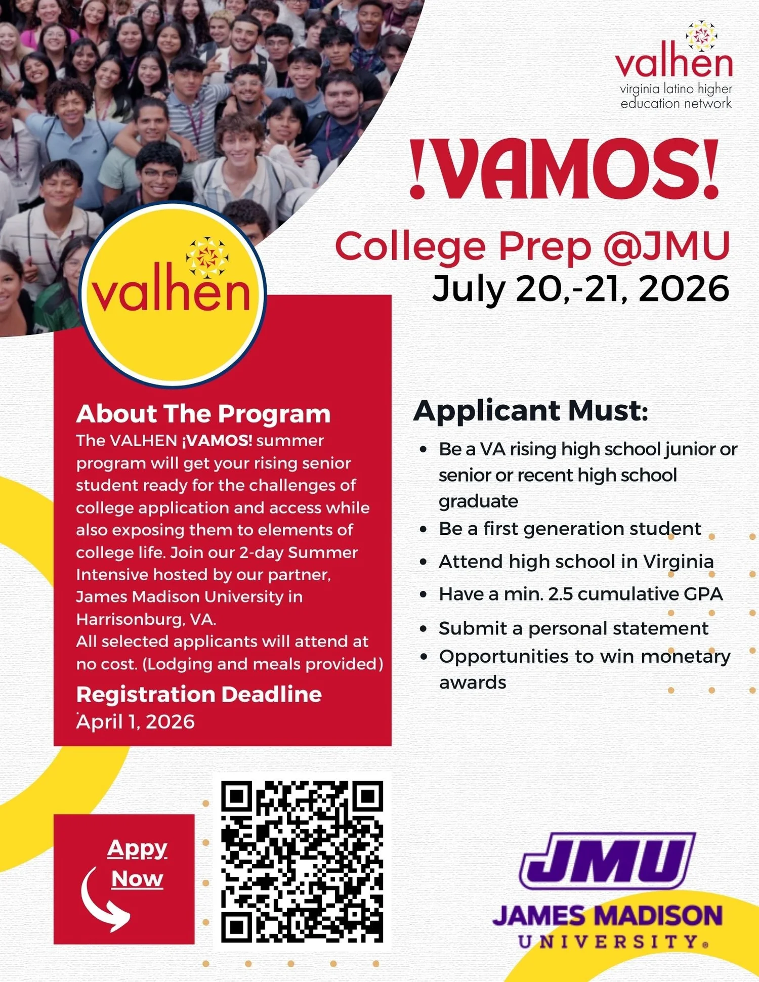 ¡VAMOS! @JMU - College Prep — VALHEN