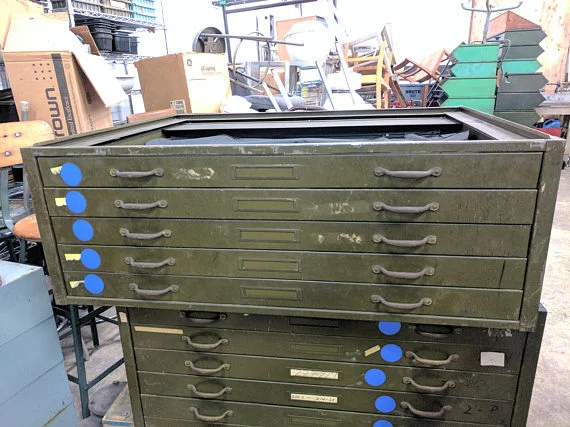 Metal Flat File Cabinet