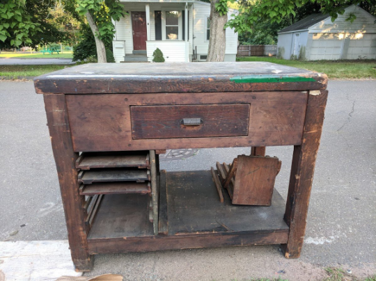 Hamilton Printers Wooden & Stone Imposing Table #27 — Brooksvale Artisans