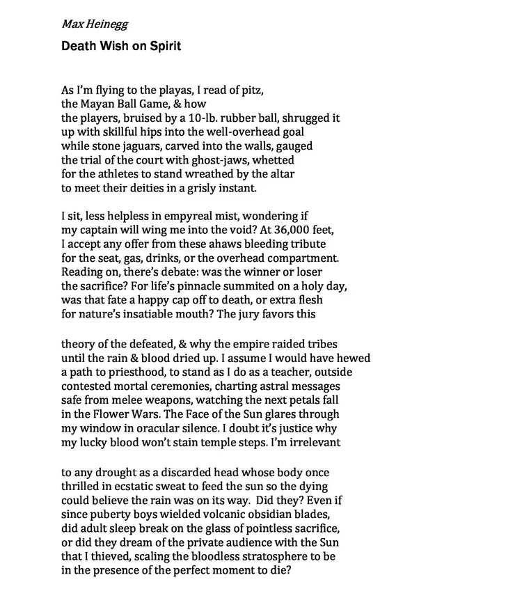 Max Heinegg — River Heron Review