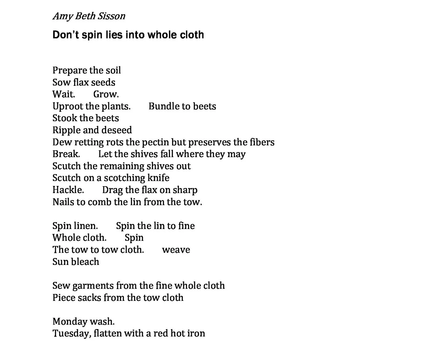 Amy Beth Sisson — River Heron Review